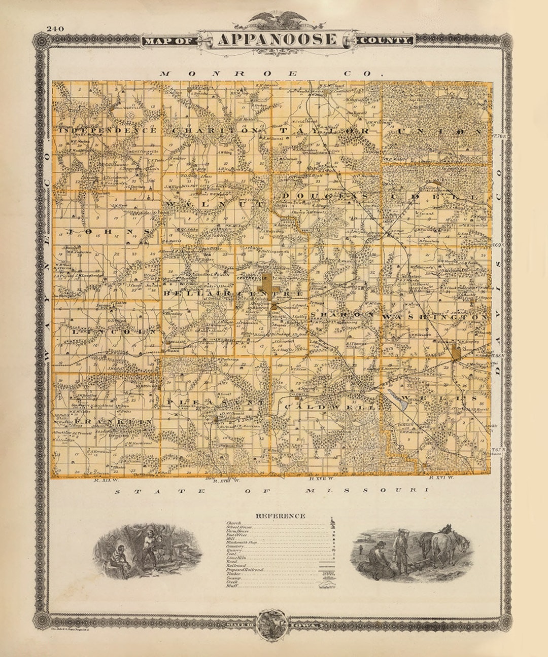 1875 Map of Appanoose County Iowa - Etsy