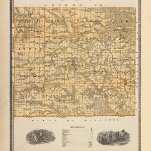 1875 Map of Appanoose County Iowa - Etsy