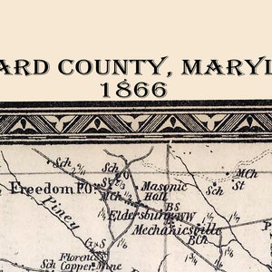 1866 Map of Howard County Maryland - Etsy