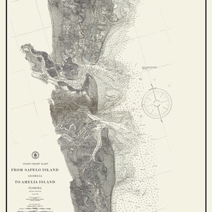 1911 Nautical Map of Sapelo Island Georgia to Amelia Island Florida - Etsy