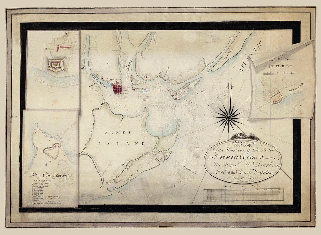1806 Map of Charleston South Carolina - Etsy