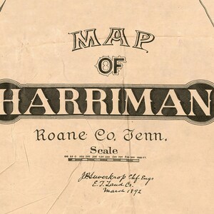 1892 Map of Harriman Roane County Tennessee - Etsy