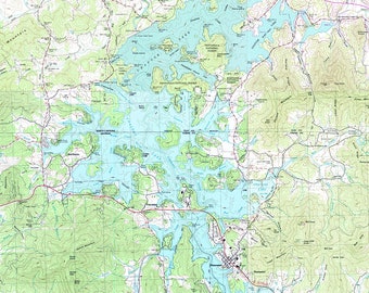 Hiwassee Lake Map | Etsy