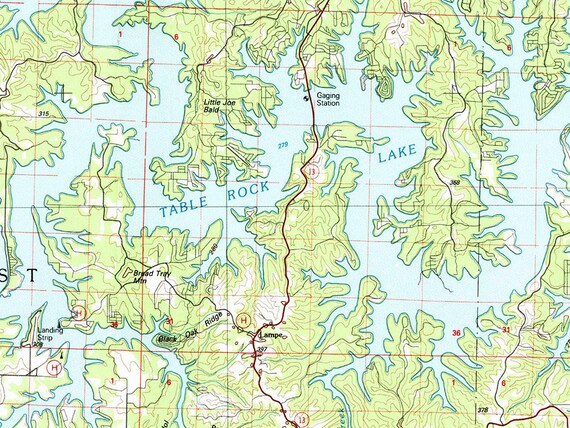 Table Rock Lake Contour Map Stockton Lake (Fishing Map