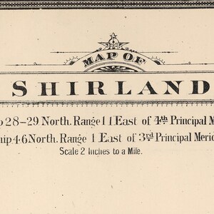 1886 Map of Shirland Township Winnebago County Illinois - Etsy