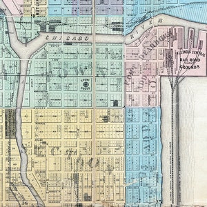 1863 Map of Chicago Illinois - Etsy