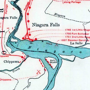 1764 Map of the Niagara Frontier Forts and Battles - Etsy