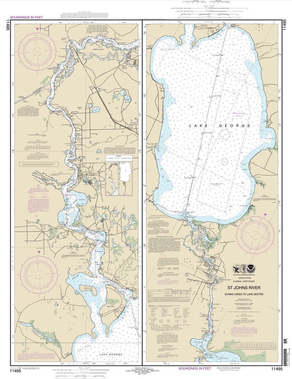2013 Map of St Johns River & Lake George Florida - Etsy