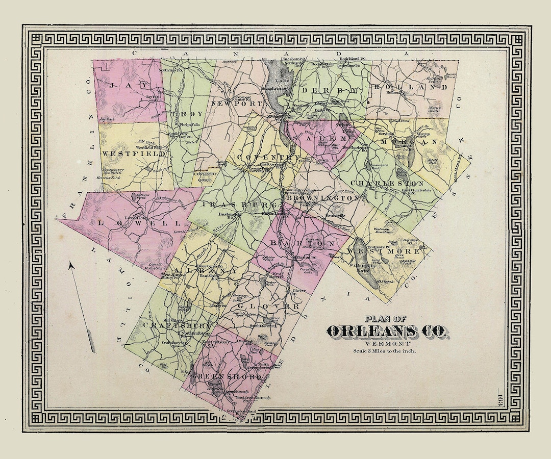 1876 Map of Orleans County Vermont - Etsy