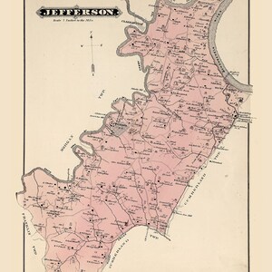 1876 Map of Jefferson Township Greene County Pennsylvania - Etsy