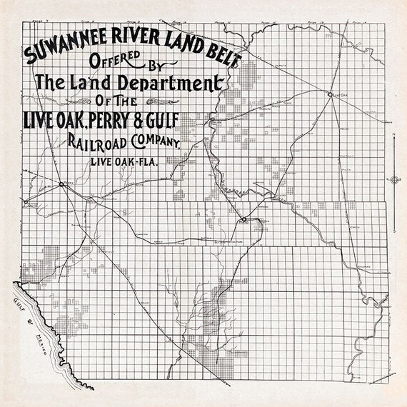 1910 Map of Suwannee River Land Belt Florida | Etsy