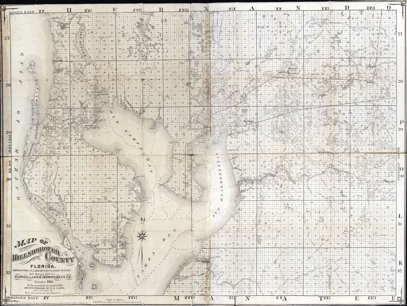 1882 Map of Hillsborough County Florida - Etsy