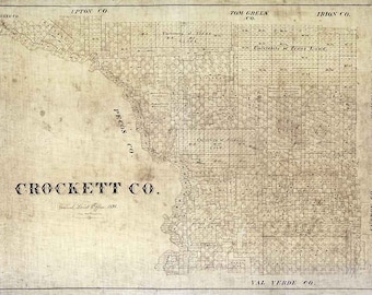 Crockett Texas Maps - Etsy