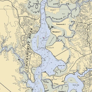 2001 Nautical Chart of James River Virginia Jamestown Island to Jordan ...