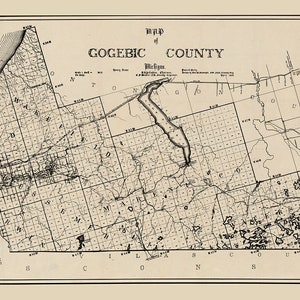 1923 Map of Gogebic County Michigan - Etsy