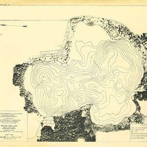 1954 Map of Beaver Dam Lake Kosciusko County Indiana - Etsy