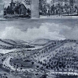 1905 Panoramic Map of Confluence Pennsylvania - Etsy