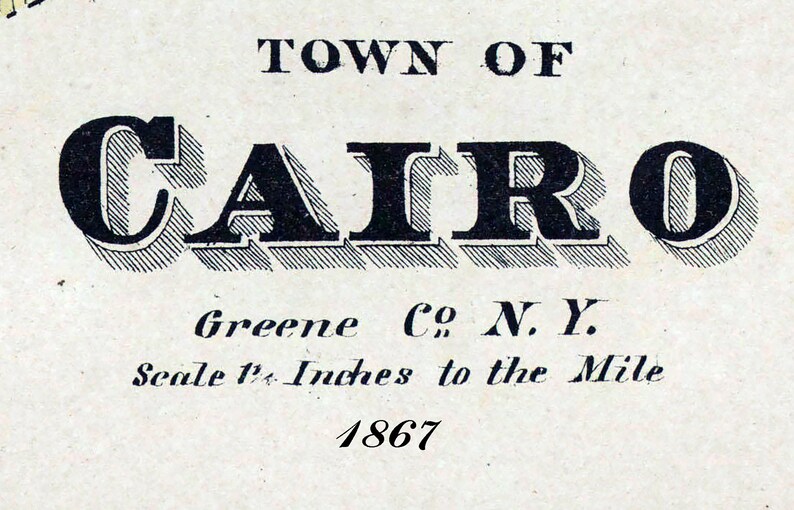 1867 Town Map of Cairo Greene County New York - Etsy