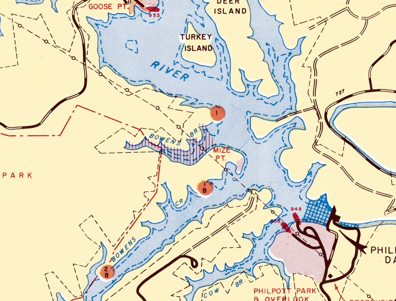 1971 Map of Philpott Lake Virginia | Etsy