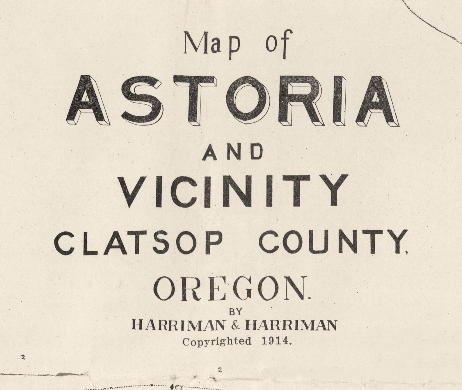 1914 Map of Astoria Clatsop County Oregon - Etsy