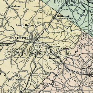 1885 Map of Augusta County Virginia - Etsy