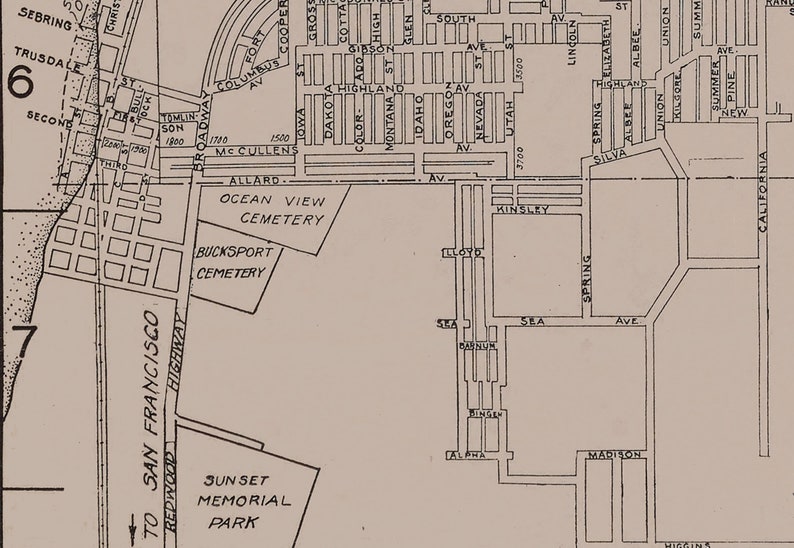 1923 Map of Eureka California | Etsy