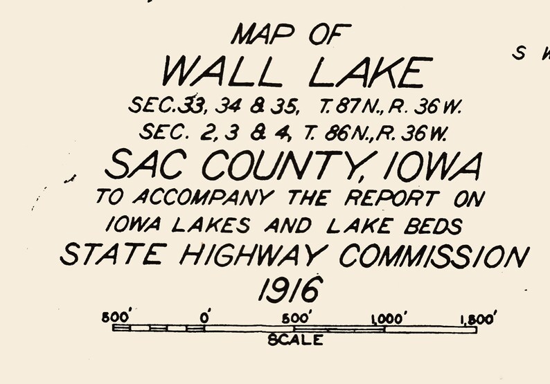1916 Map of Wall Lake Sac County Iowa Lake View - Etsy