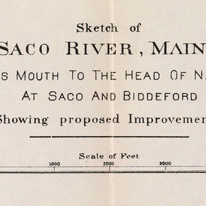 1887 Map of the Saco River Maine - Etsy