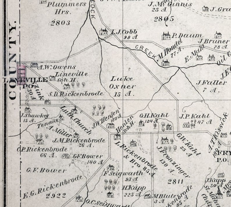 1877 Map of Washington Township Clarion County Pennsylvania - Etsy