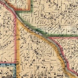 1863 Farm Line Map of Cedar County Iowa - Etsy