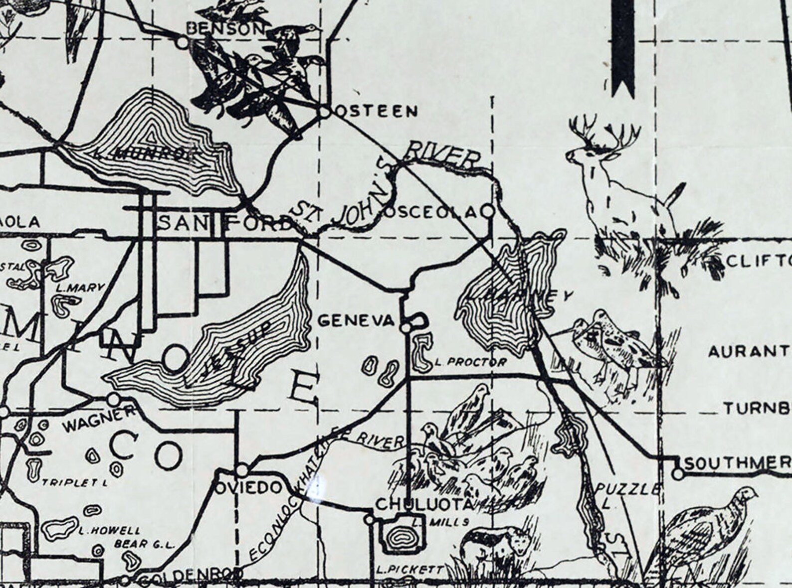 1920 Map of Orange County Florida Orlando | Etsy