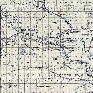1916 Map of Kittitas County Washington - Etsy