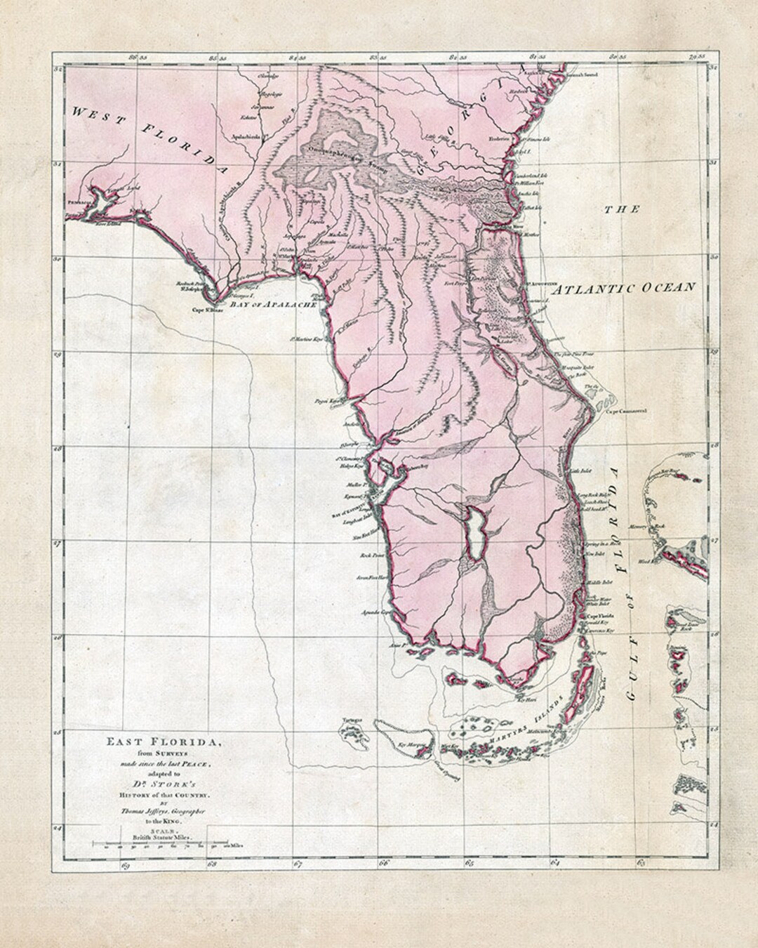 1763 Map of Florida - Etsy