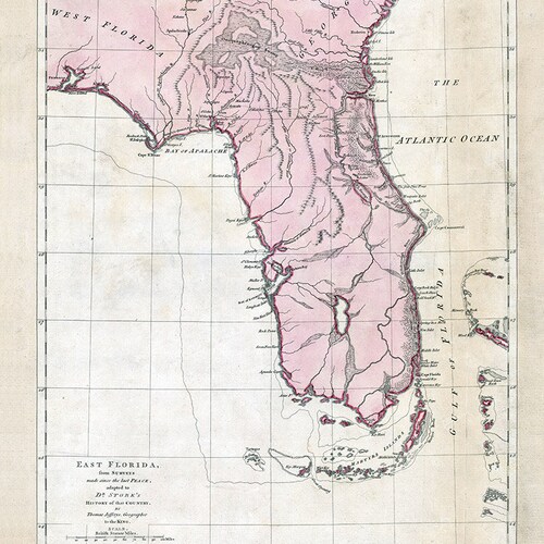 1780 Map of Florida - Etsy