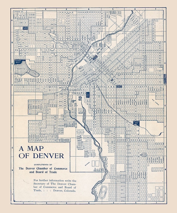 1900 Map of Denver Colorado - Etsy