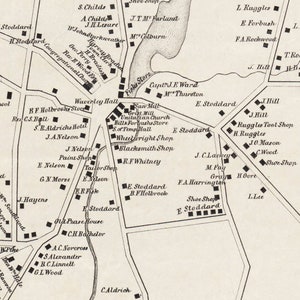 1851 Town Map of Upton Worcester County Massachusetts - Etsy
