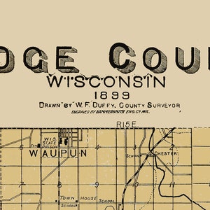 1899 Map of Dodge County Wisconsin - Etsy