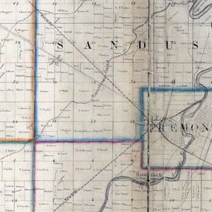 1856 Farm Line Map of Sandusky County Ohio - Etsy