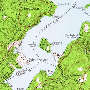 1965 Map of Lake Hopatcong New Jersey - Etsy