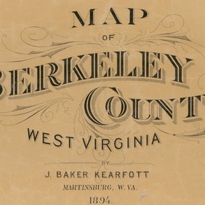 1894 Map of Berkeley County West Virginia Martinsburg - Etsy
