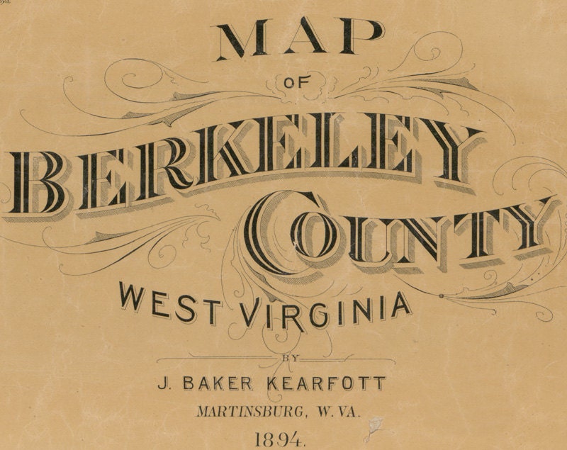 1894 Map of Berkeley County West Virginia Martinsburg - Etsy