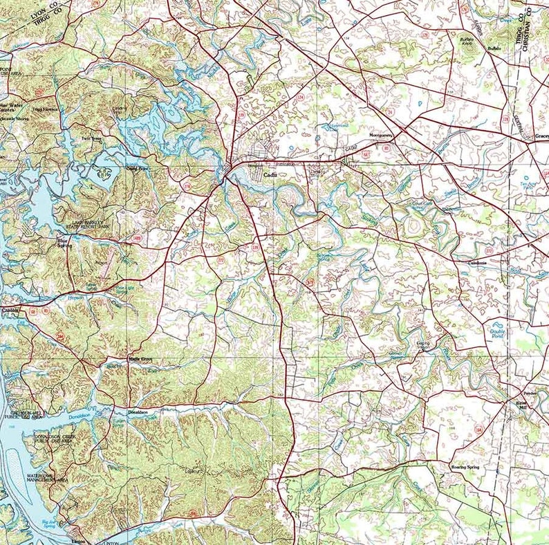 1980 Topo Map of Hopkinsville Kentucky Cadiz Fort Campbell - Etsy