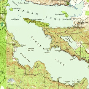 1938 Map of Clear Lake California - Etsy