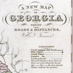 1844 Map of the State of Georgia - Etsy