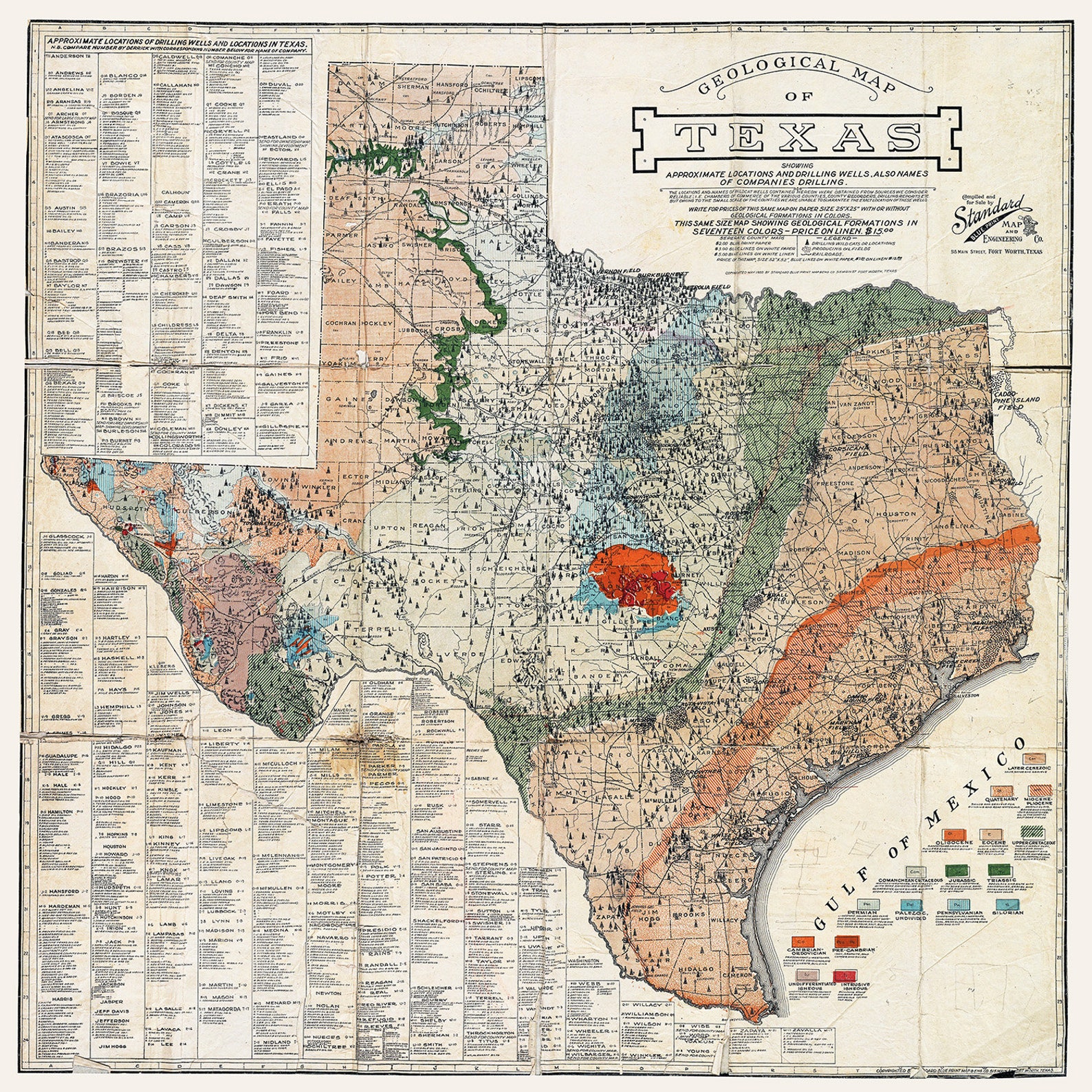 1920 Map of Texas Oil Fields and Geology - Etsy