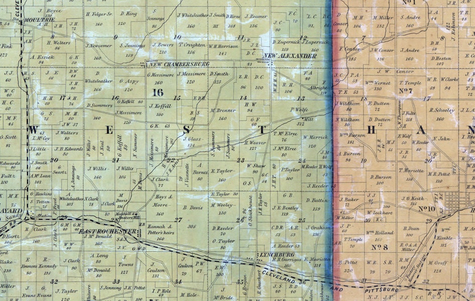 1860 Farm Line Map of Columbiana County Ohio - Etsy Denmark