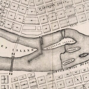 1856 Map of St Anthony and Minneapolis Minnesota - Etsy