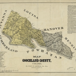 1881 Map of Goochland County Virginia - Etsy