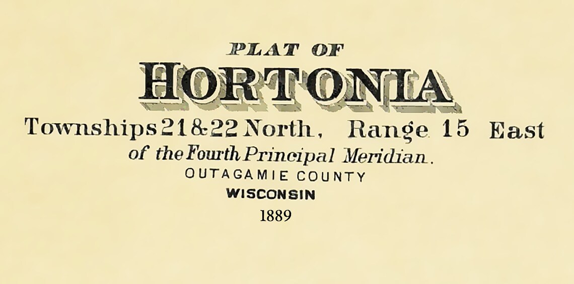 1889 Map of Hortonia Township Outagamie County Wisconsin - Etsy
