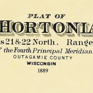 1889 Map of Hortonia Township Outagamie County Wisconsin - Etsy